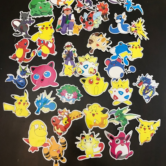 Office | 38 Pc Pokemon Go Pikachu Vinyl Stickers Bundle | Poshmark